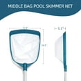 Pool Skimmer with Pole Adjustable Aluminum Pole Fine Mesh Net for Pool ...