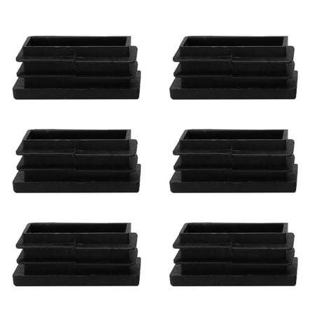 20 x 40mm Plastic Rectangle Tube Insert Cover Cap Sofa Feet Floor ...