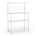 Bakers Rack 4 Tier on Wheels, Adjustable Shelves Metal Kitchen Rack for ...