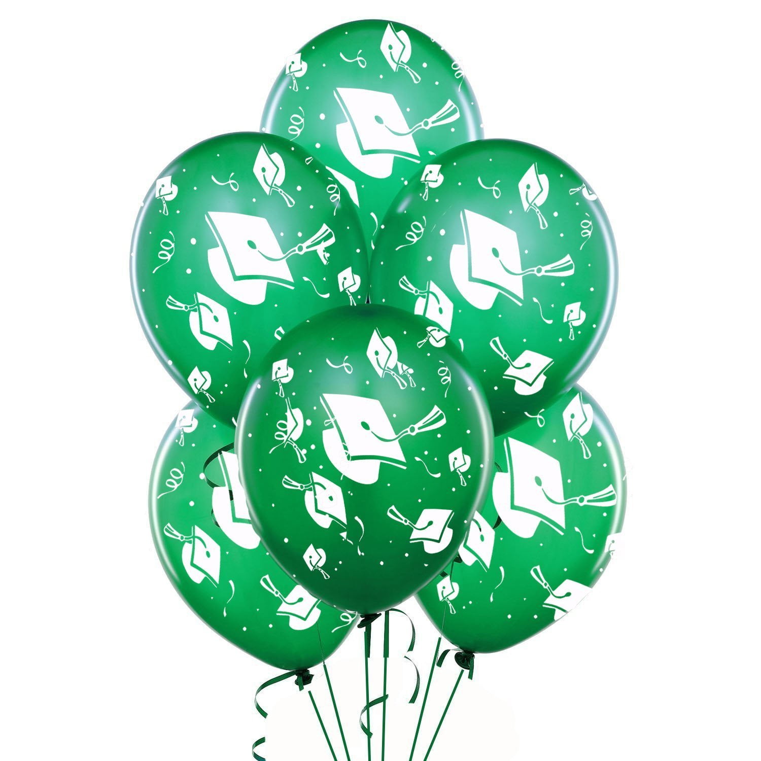 PMU Graduation Balloons 11 Inch PartyTex Premium Emerald Green with All ...