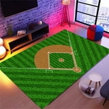 Baseball Rug for Bedroom 3'x5' Non Slip Sports Rug for Bedroom Living ...