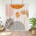 Boho Mid Century Leaf Shower Curtain Set,Arch Sun Design,Minimalistic ...