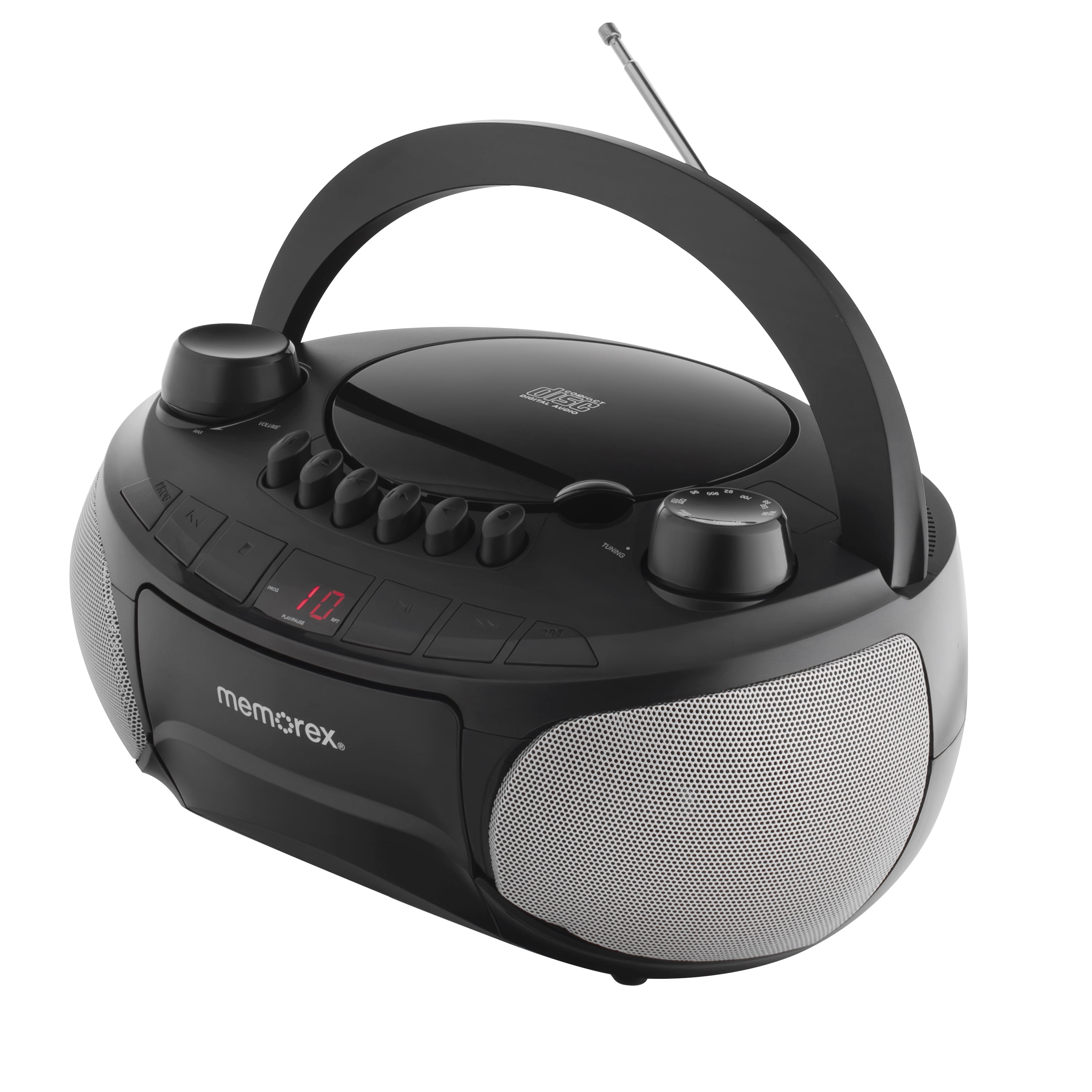 Memorex Portable Top Loading CD Cassette Boombox with AM/FM Stereo ...