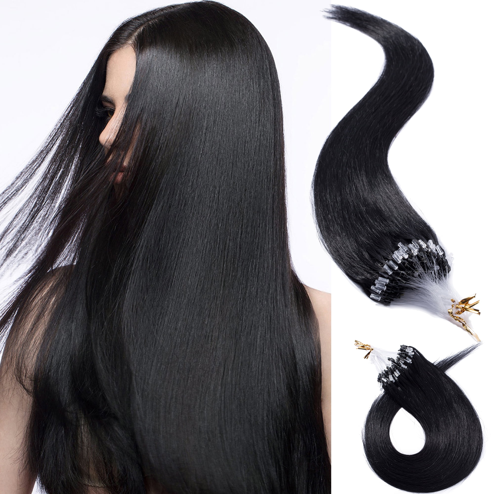 MY-LADY 100% Human Hair Extensions Remy Real Natural Hair Hairpiece ...