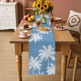 Blue Palm Trees Table Runner 72 Inches, Farmhouse Tropical Summer Beach ...