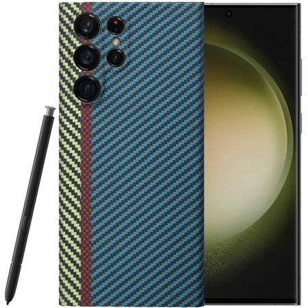 Sisyphy Aramid Fiber Case for Samsung Galaxy S23 Ultra 5G with Carbon Fiber Texture (Technicolor ...