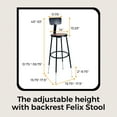Hampden Furnishings Felix Collection Height Adjustable 32-39 Inch Steel ...