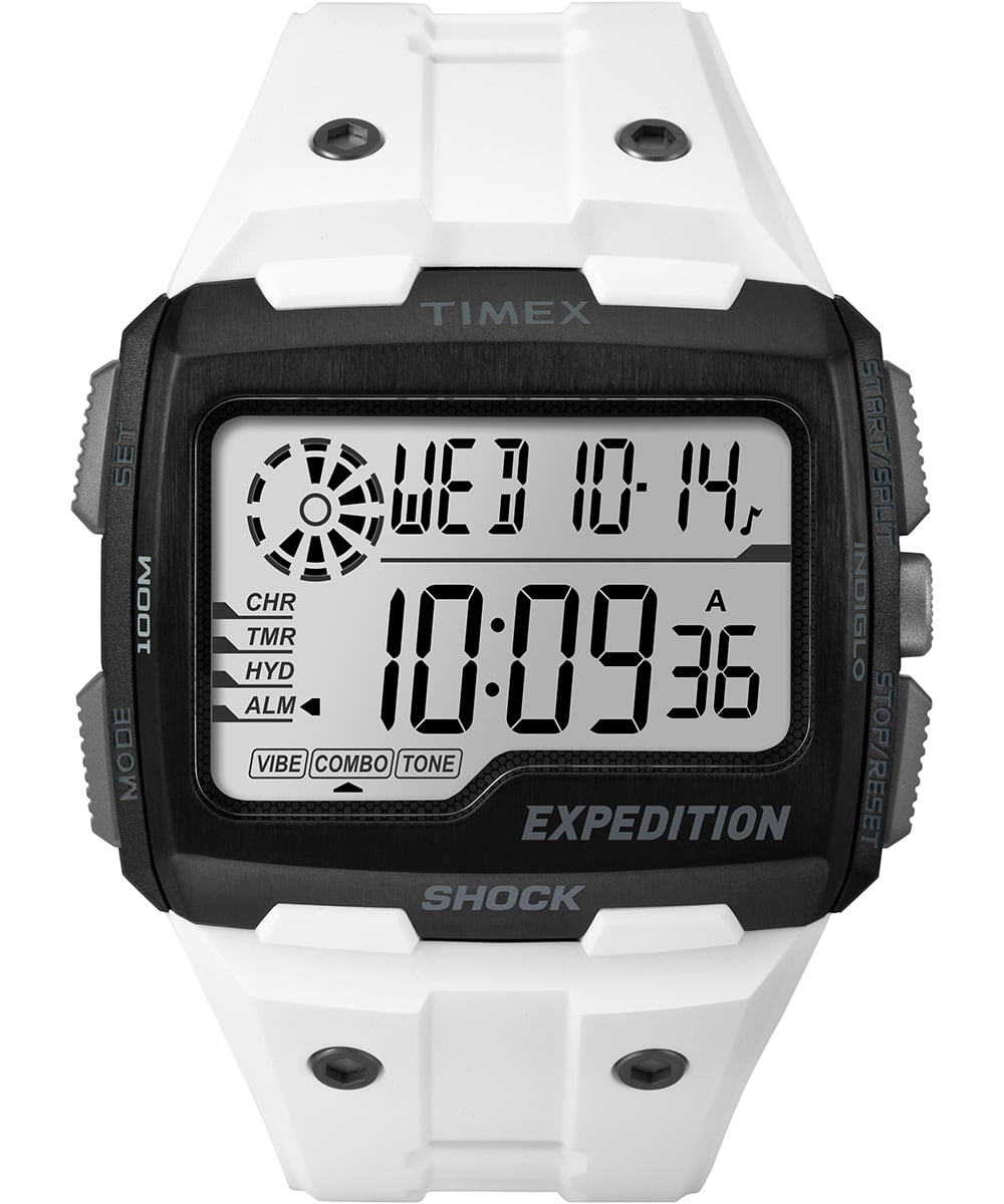 Timex Sport Expedition Grid Shock TW4B04000 White / Grey Resin Digital ...