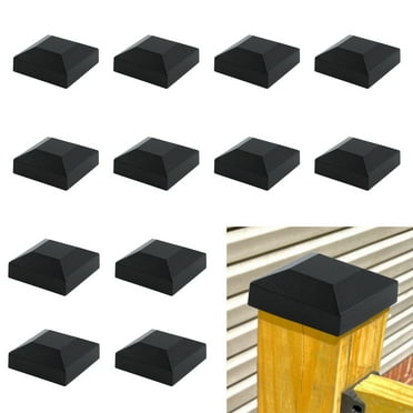 2x2 Black Fence Post Caps - 8 Pack | Weatherproof Plastic Fence Post ...