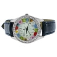 GlassOfVenice Murano Glass Watch Millefiori And Crystals With Leather ...