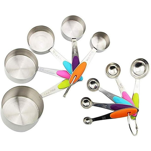 Set of 5 Stainless Steel Kitchen Cooking Baking Measuring Cups ...