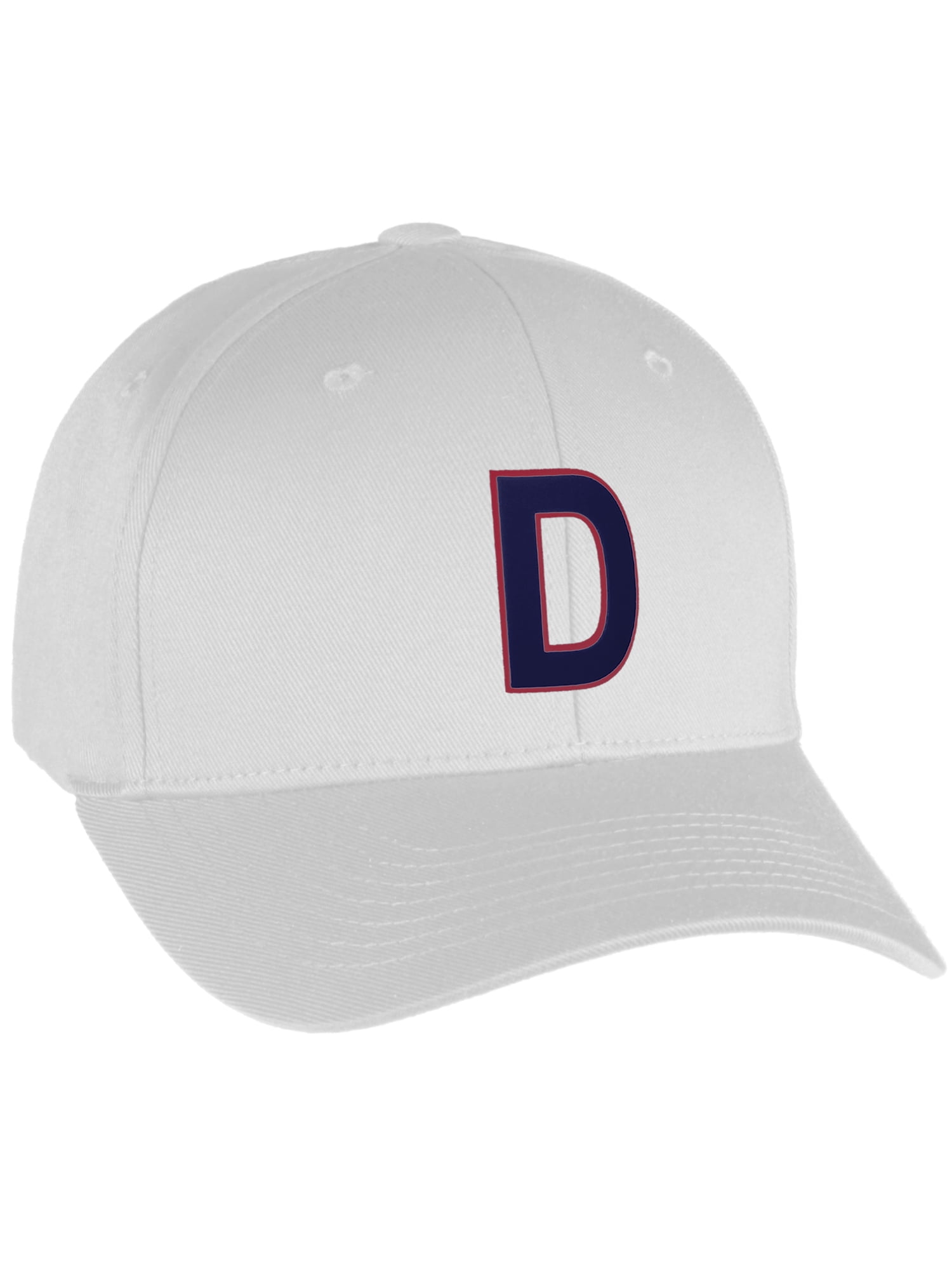 Flexfit Baseball Hat Custom Letter Initials A to Z Curved Bill, White ...