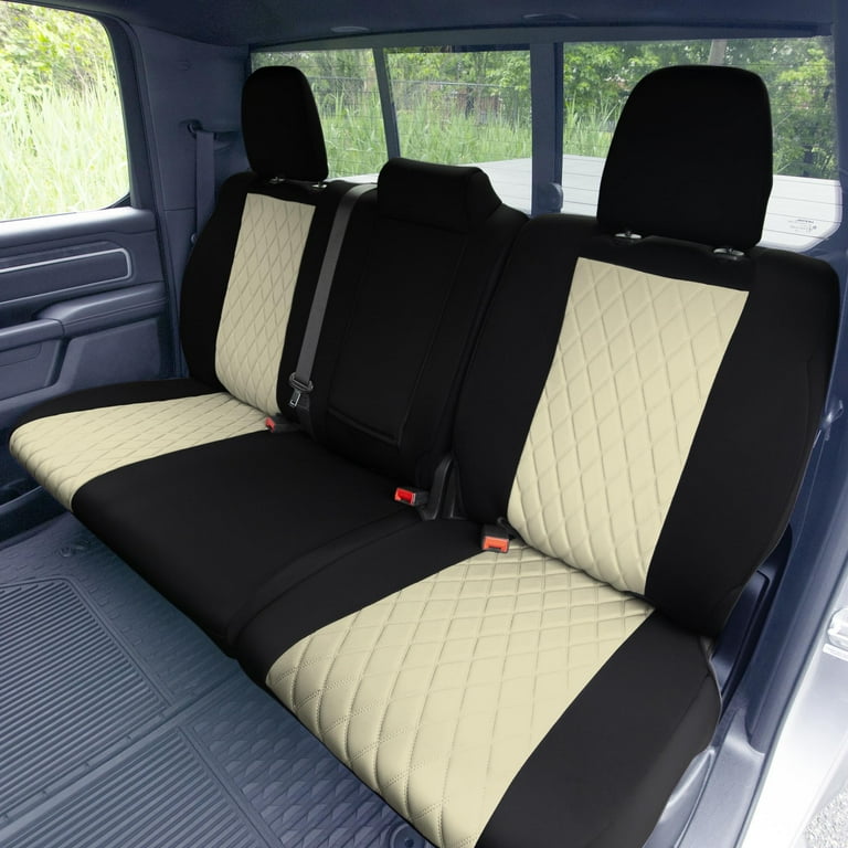 TLH Custom Fit Seat Covers for 2022 2024 Dodge RAM 1500 Seat Covers Rear Set Waterproof Car Seat Covers Beige Neoprene Seat Covers Tailor made Car Seat Covers for RAM Trucks Walmart