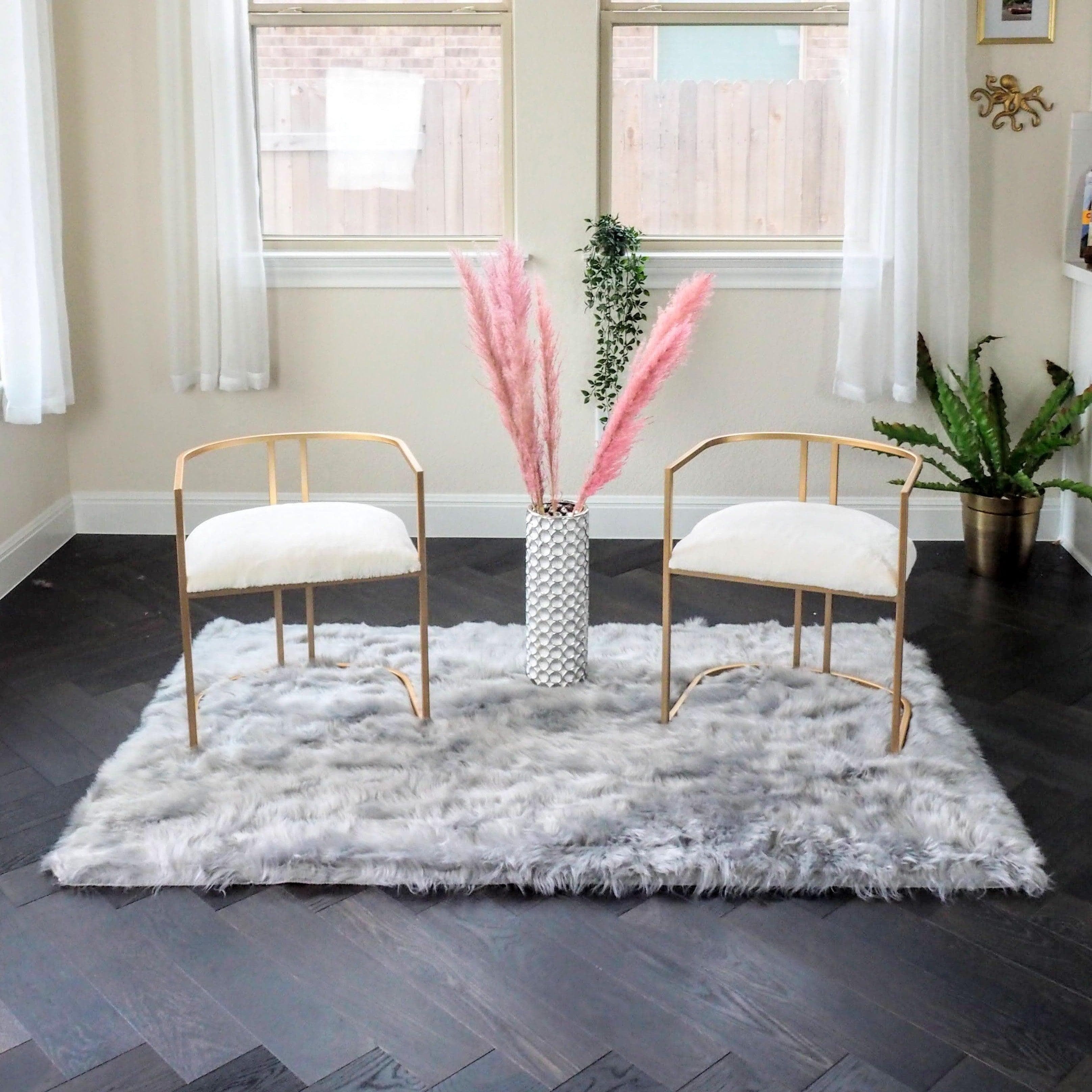 4' x 6' Artificial Wool Faux Fur Rug - Walmart.com