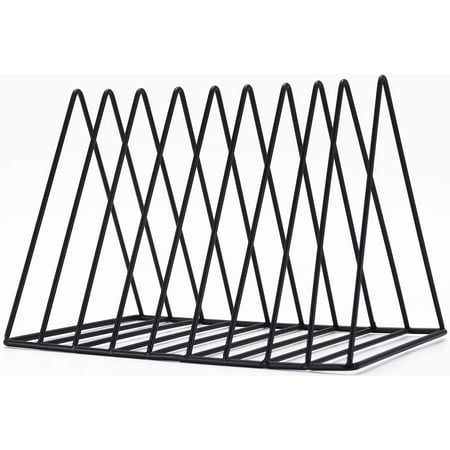 9 Slot Black Magazine Holder,Desktop File Sorter Organizer Triangle ...
