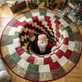 1. Santa Optical Illusion Round Rug Washable Holiday Carpet For Home ...