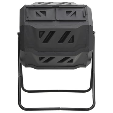 Jora Composter JK125 33 Gal Outdoor Dual Chamber Steel Compost Tumbler ...