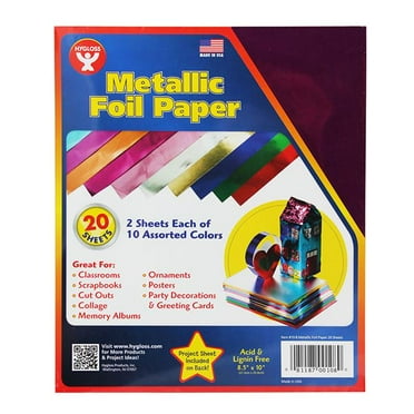 Metallic Foil Paper, Assorted Colors - 10 Sheets per Pack, 6 packs ...