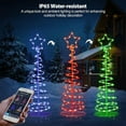 5FT Spiral Outdoor Lighted Christmas Tree, RGB+IC LED Neon Lighted ...