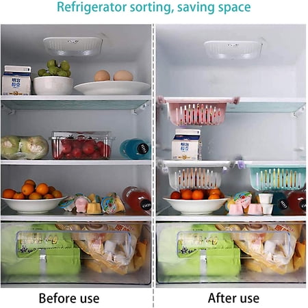 Retractable Pull-Out Refrigerator Storage Box Fridge Food Fresh-Keeping ...