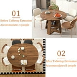 Round Dining Table Modern Extendable Dining Table with Removable Leaves ...
