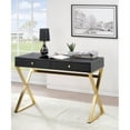 Acme Coleen Desk, Black and Brass - Walmart.com