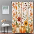 Bathroom Shower Curtain Thanksgiving Autumn Pumpkins Waterproof Shower ...