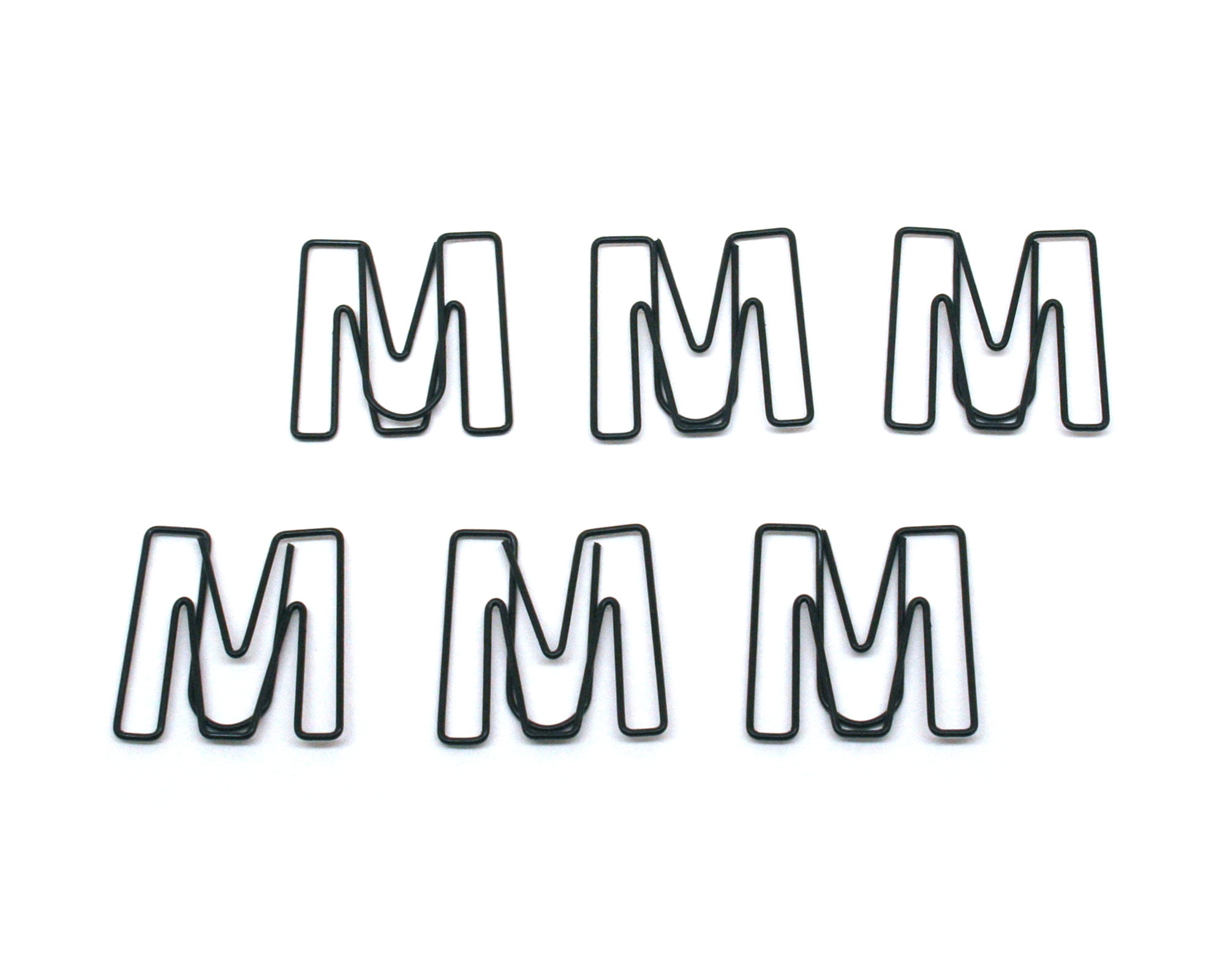 100 Count Black Letter M Shaped Paper Clips, Letter M Lover Cute Gifts ...