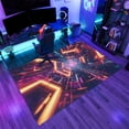 3D Futuristic Area Rugs, Neon Tunnel Space Carpet, Washable Non Slip ...