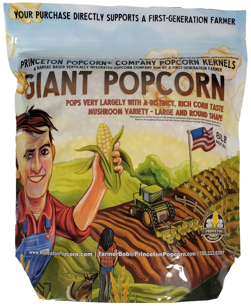 Giant Popcorn Kernels by Princeton Popcorn Farm Grown, Non GMO, Gluten ...