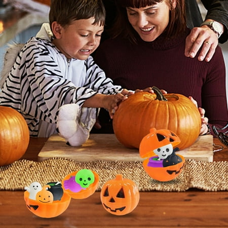 Peggybuy 10Pcs Cute Pumpkin Toy Mini Halloween Pumpkin Storage Toy Home ...