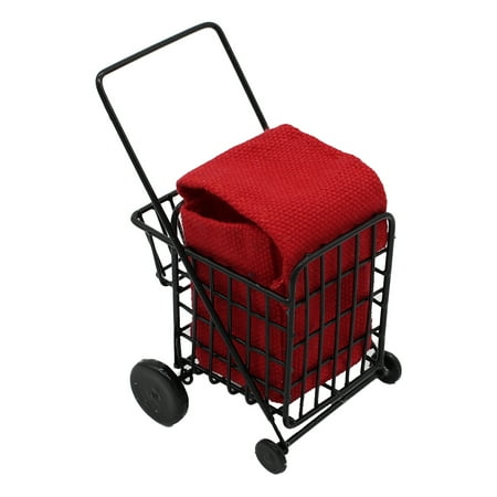 Guardoinrt Mini-House Shopping Cart with Red Cloth Bag Vivid Miniature ...