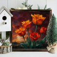 8x8 Inch Framed Wood Wall Art, Impressionist Vibrant Poppy Flower ...