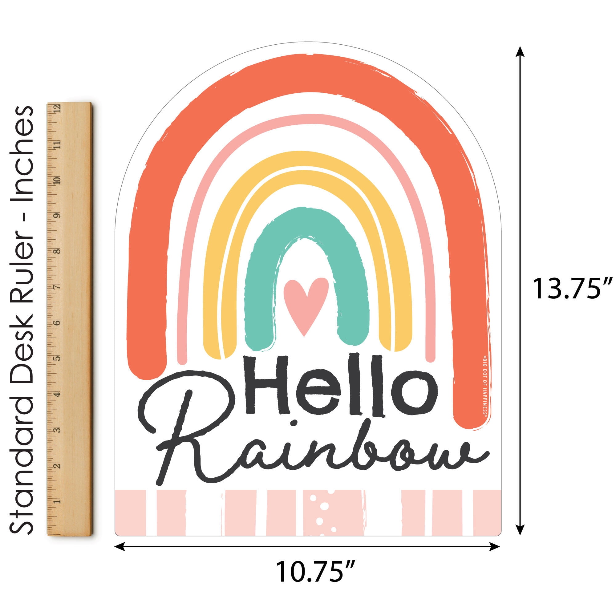 Big Dot of Happiness Hello Rainbow – Outdoor Lawn Sign – Boho Baby ...