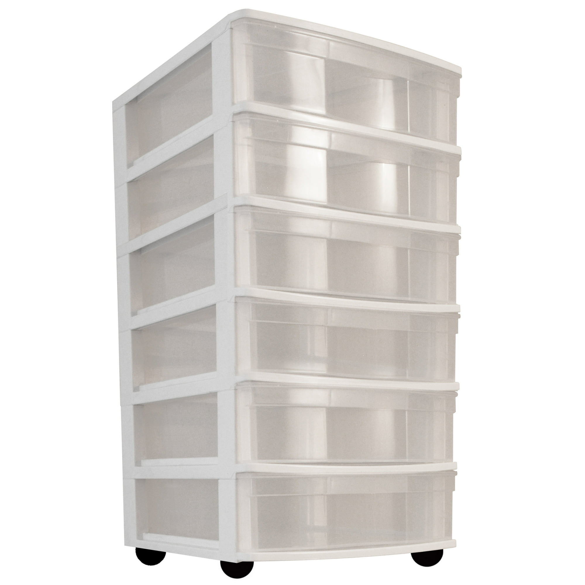 Click here for Gracious Living 6 Drawer Cart White With Clear Dra... prices