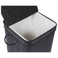 CintBllTer Square Laundry Hamper with Lid and Cloth Liner - Bamboo ...