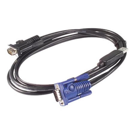 APC - Keyboard / video / mouse (KVM) cable - USB, HD-15 (VGA) to HD-15 ...