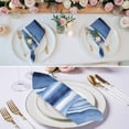 Blue Stripes Cloth Napkins, Watercolor Retro Ombre Abstract Tie Dye Art ...