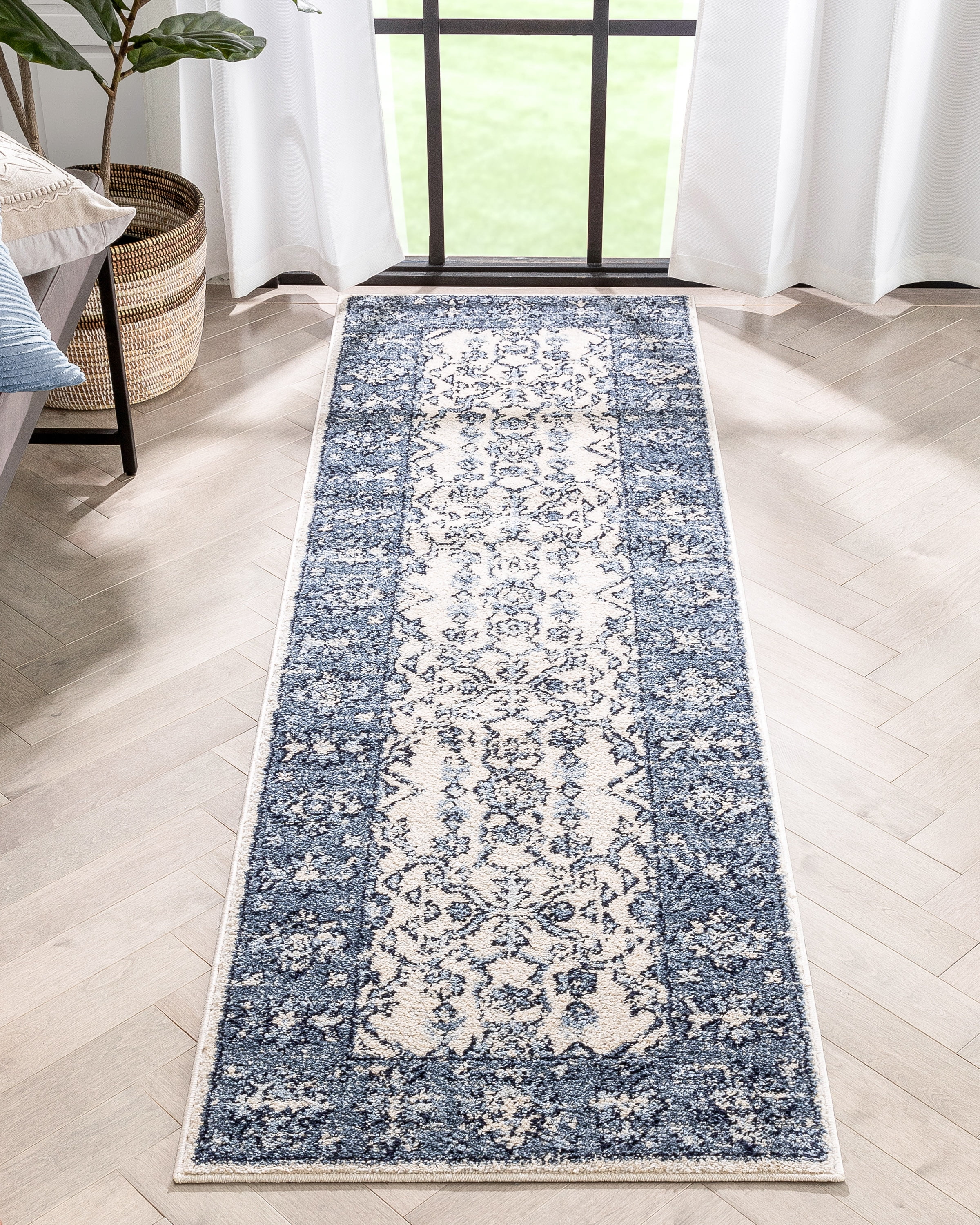 Well Woven Saventa Blue Persian Floral Medallion Runner Rug 3x7 (2'3" x ...