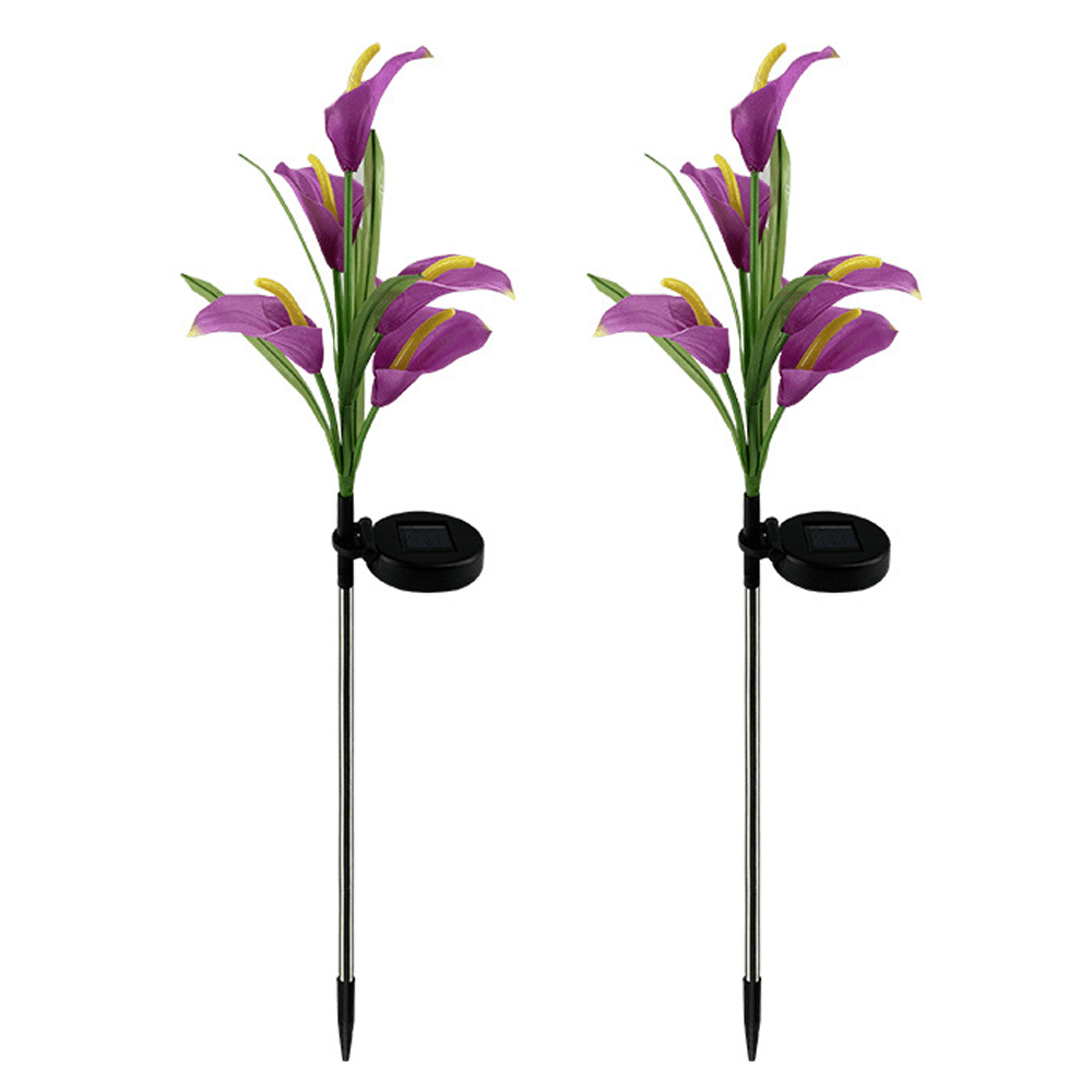 2 Pack Solar Calla Lily Garden Lights, Color Changing LED Lights for ...