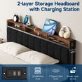 Lusimo King Bed Frame with Headboard and Charging Station, Modern ...