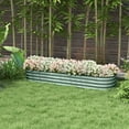 6.4' x 2' x 1' Galvanized Raised Garden Bed Kit, Metal Planter Box with ...