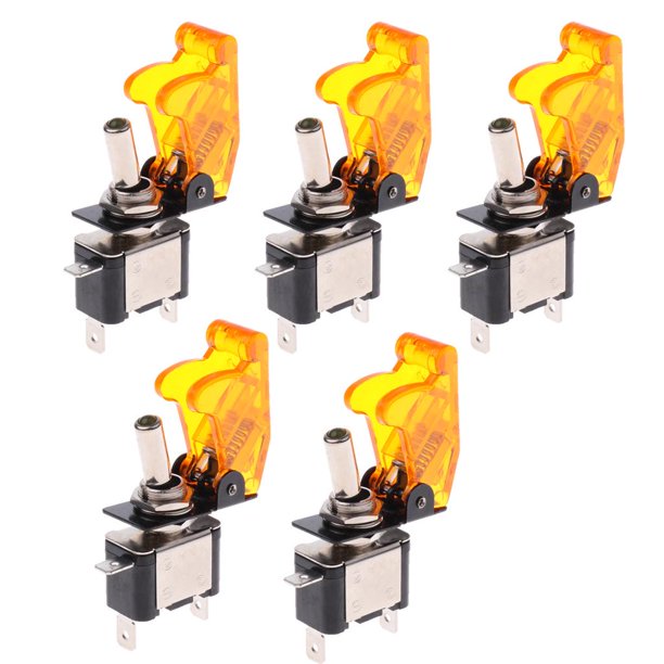 5 Pieces LED Illuminated Toggle Switch with Boat 12V 20A orange ...