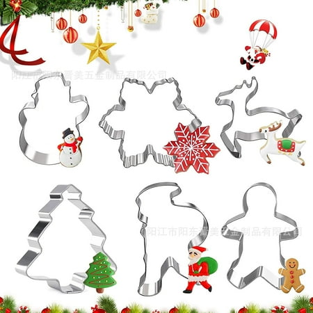 Large Christmas Cookie Cutters, 4.25" Holiday Cookie Cutters Shape with ...