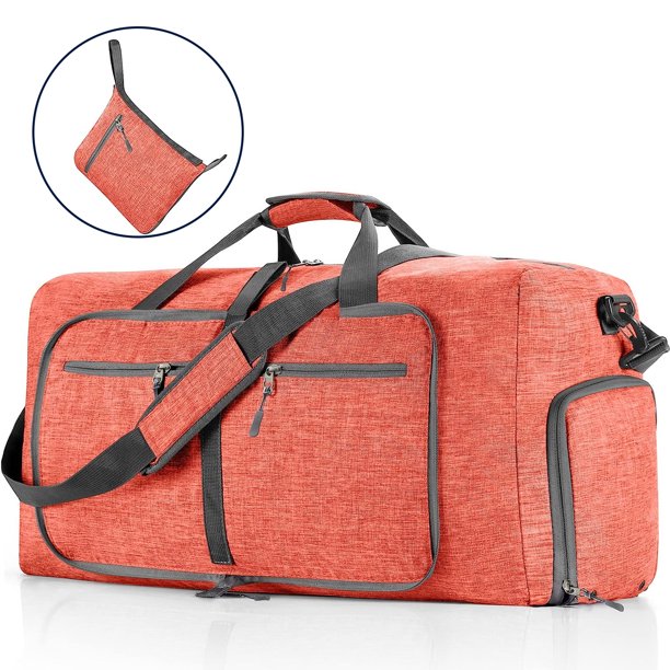 65L Large Foldable Travel Duffle Bag, Overnight Bags with Shoes ...