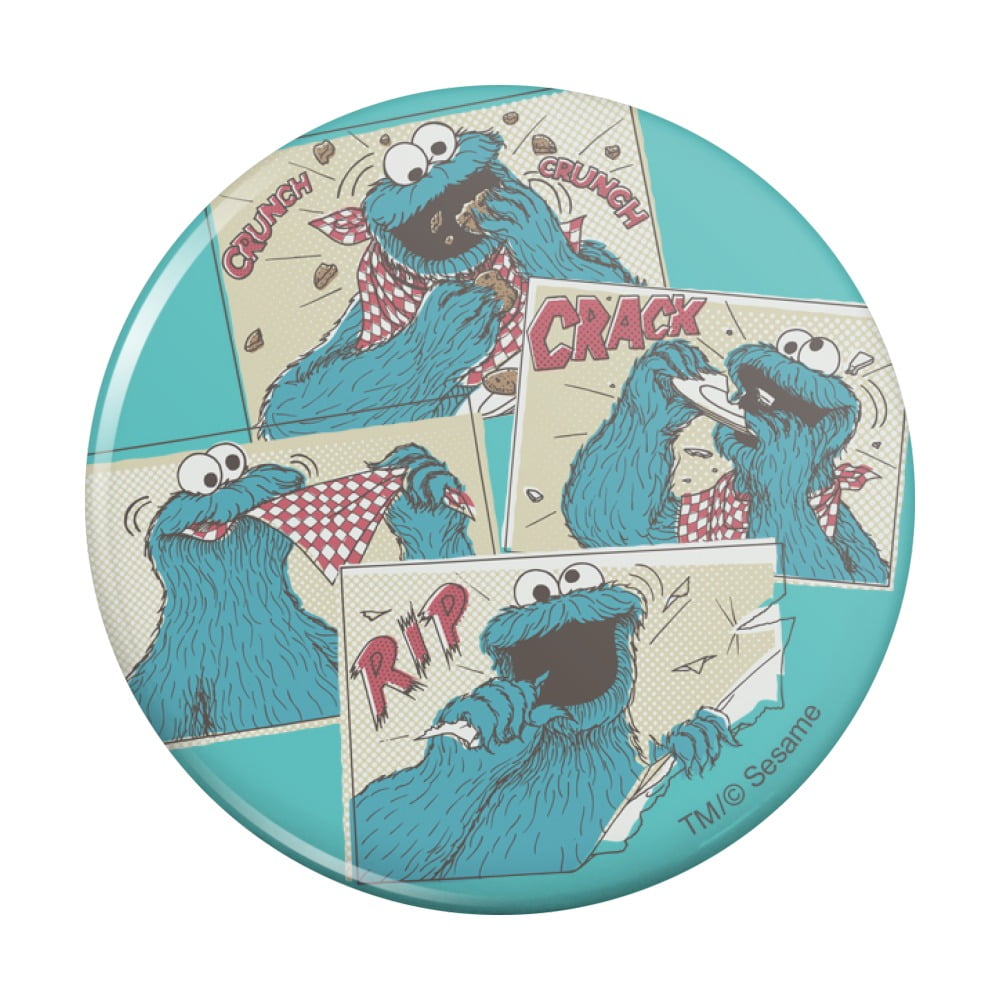 Sesame Street Cookie Monster Comic Pinback Button Pin - Walmart.com