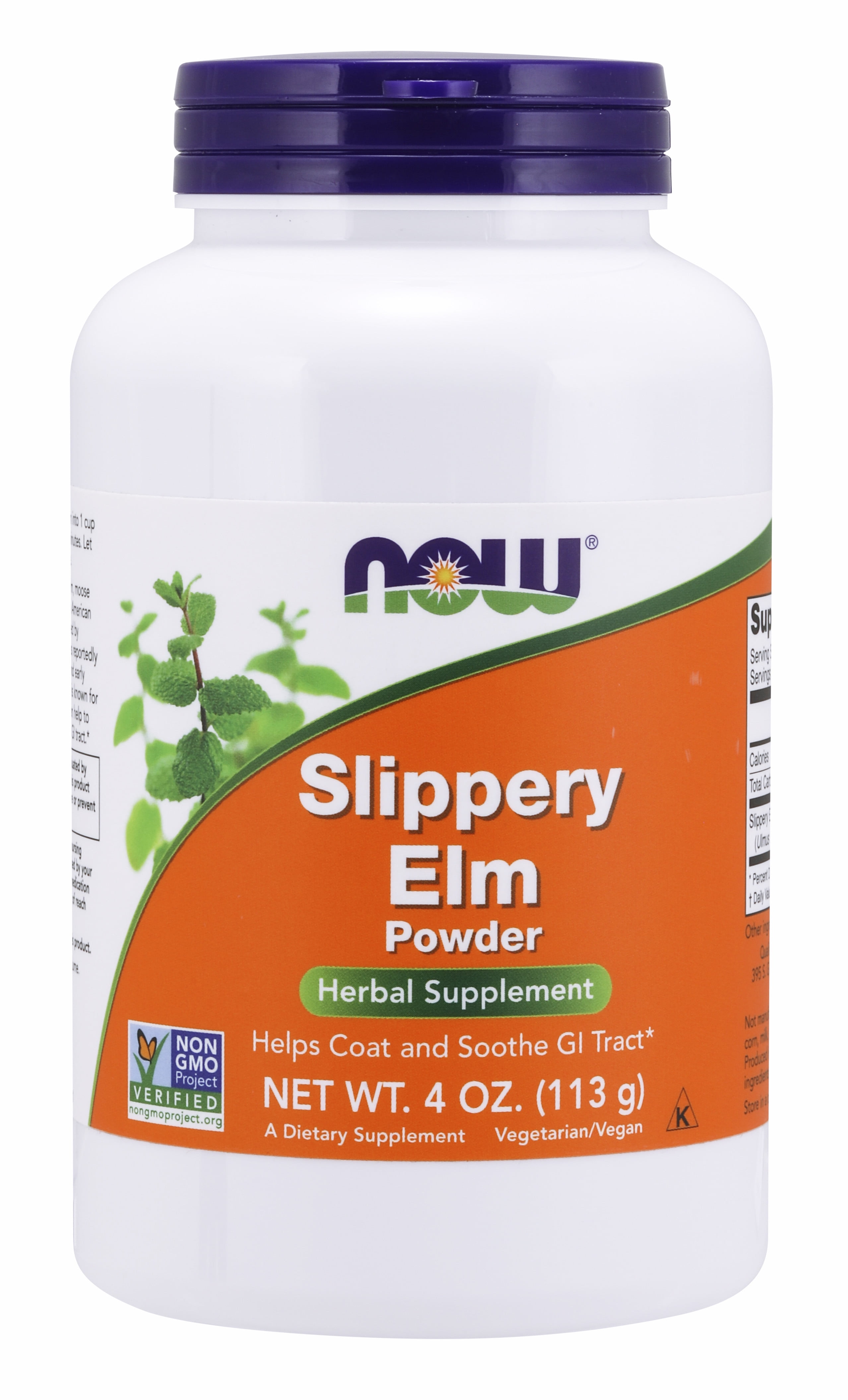 NOW Supplements, Slippery Elm Powder (Ulmus rubra), Non-GMO Project ...