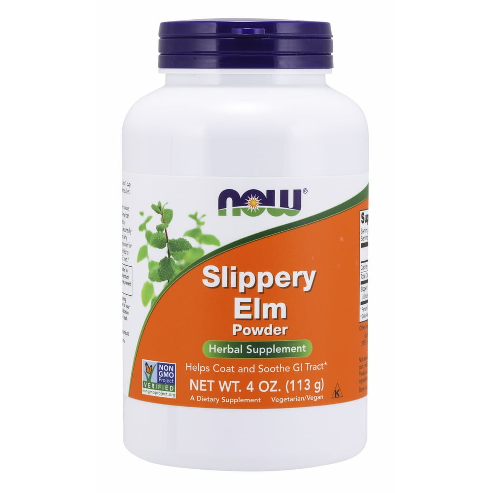 NOW Supplements, Slippery Elm Powder (Ulmus rubra), Non-GMO Project ...