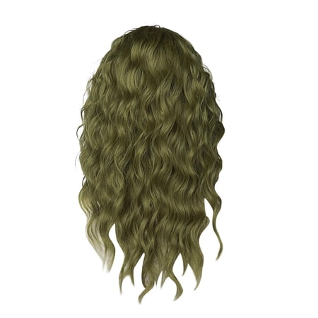 Seaweed Green Pear Flower Curl Wig Headgear Rose Net High Temperature ...