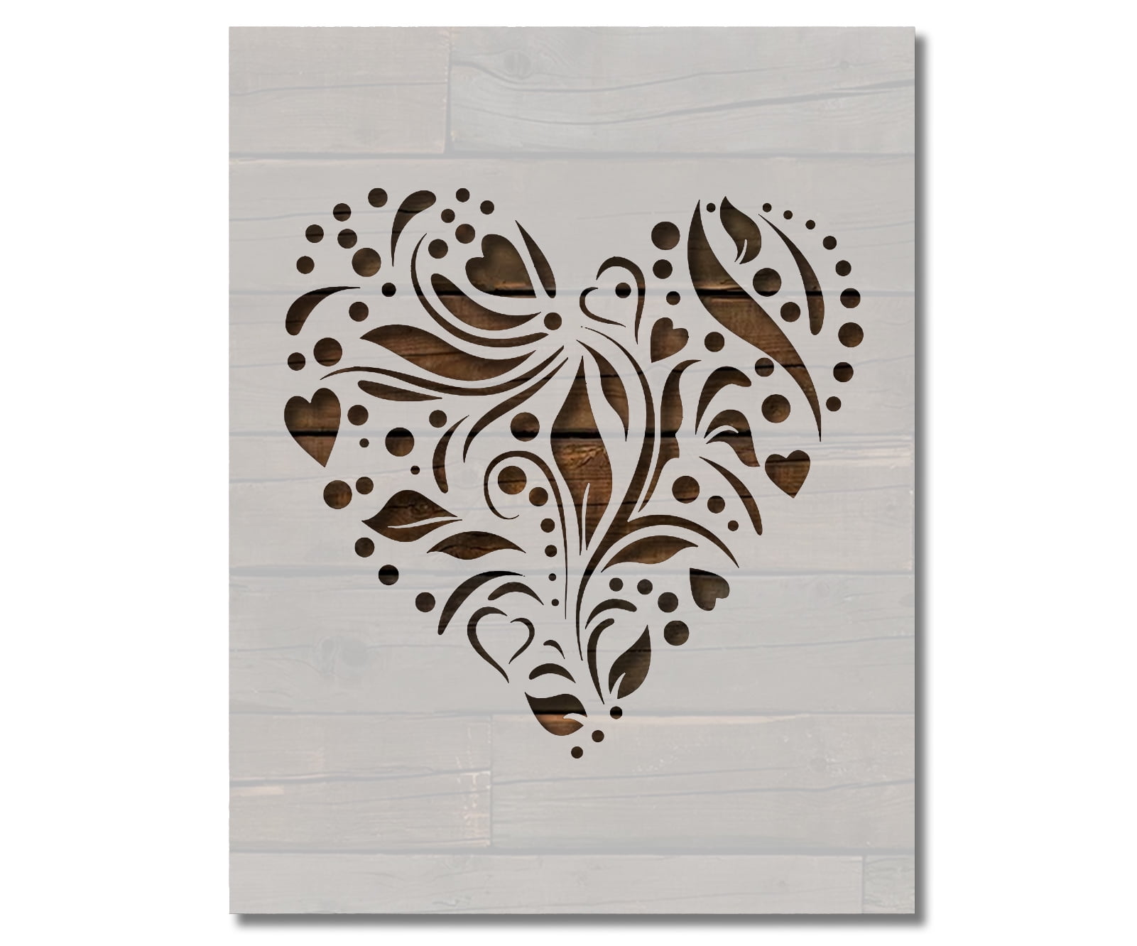 Heart Pattern Stencil Template Reusable 8.5 x 11 Inches for Painting on ...